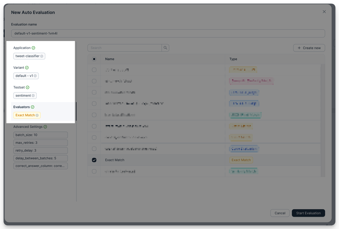 Quick Start: Evaluation from UI - Docs - Agenta