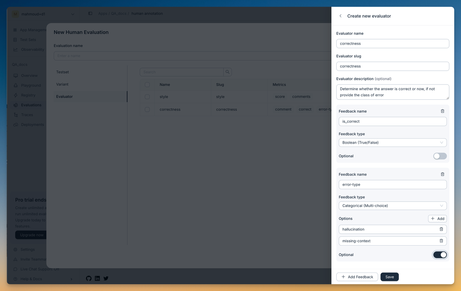 Configuring Evaluators - Docs - Agenta